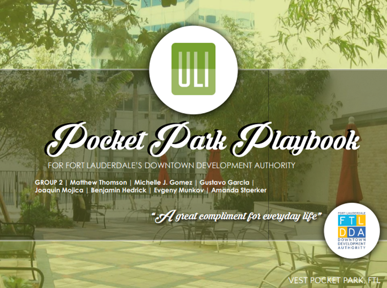 Pocket Park Playbook Fort Lauderdale Downtown Development Authority ...