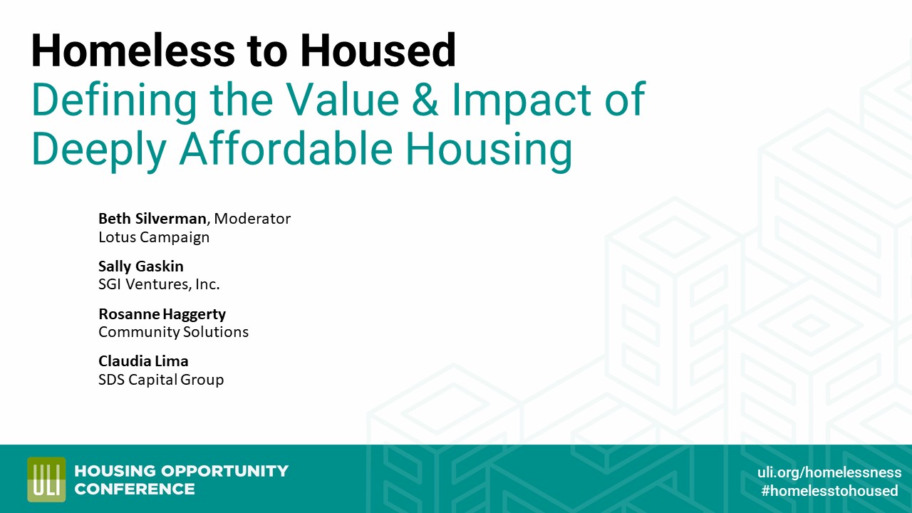 Homeless to Housed: Defining the Value & Impact of Deeply Affordable ...