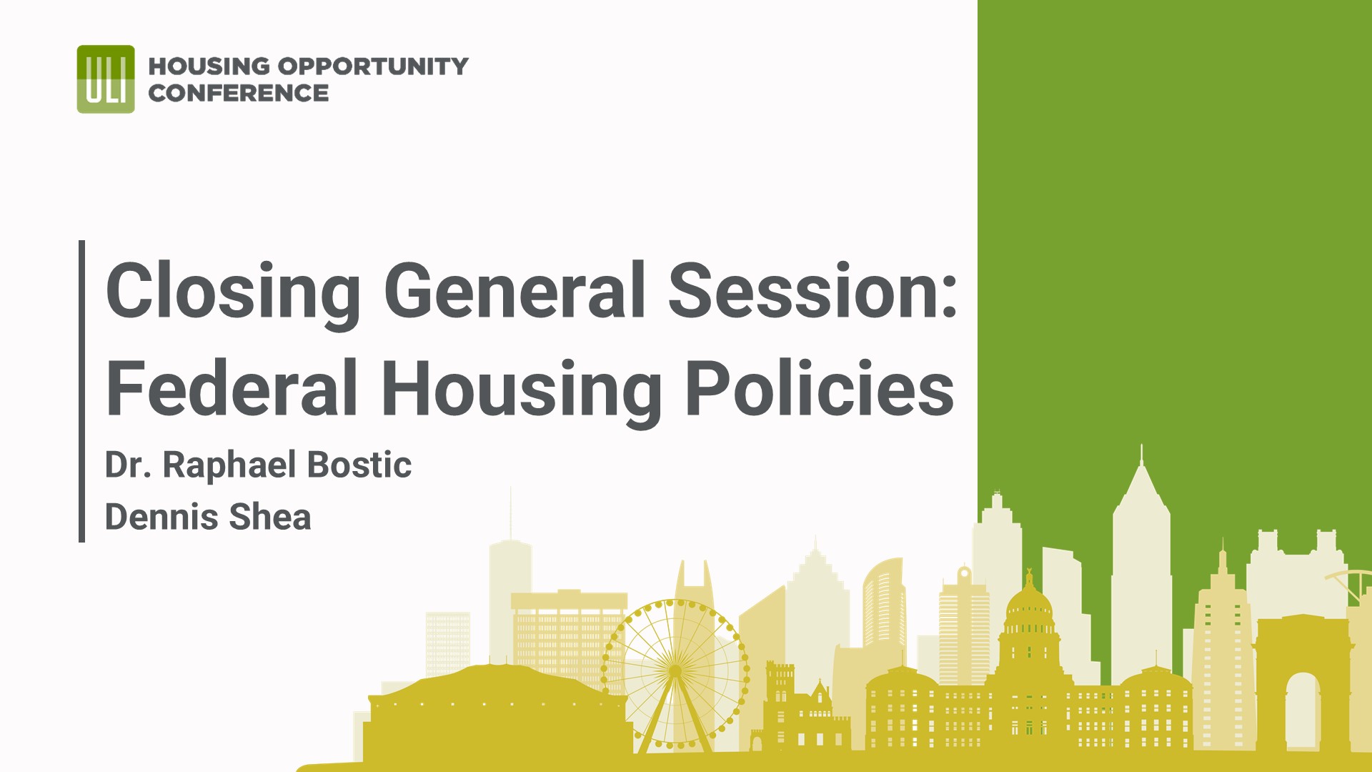 Closing General Session: Federal Housing Policies | ULI-Wissensplattform