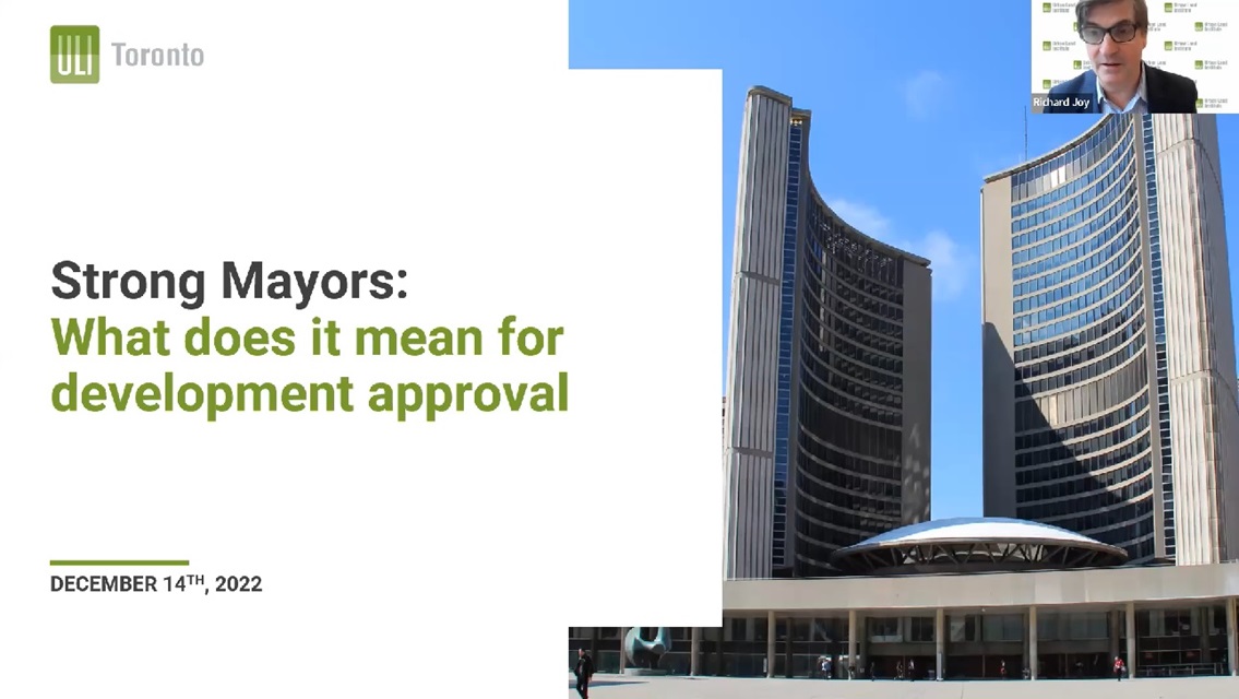 ULI Toronto Strong Mayors What does it mean for development approvals ...